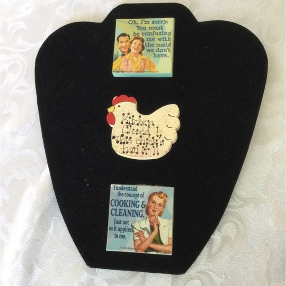 Accents | Retro Kitchen Magnet Set With Chicken Design | Poshmark